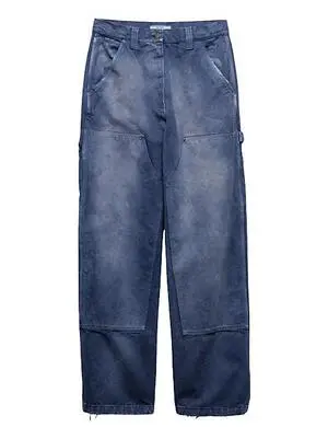 Prada Oversized Cotton Cargo Trousers - Blue