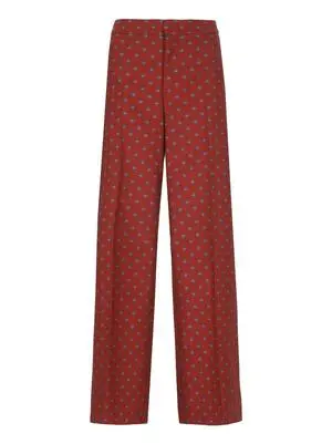 Etro Patterned Wool Trousers - Red