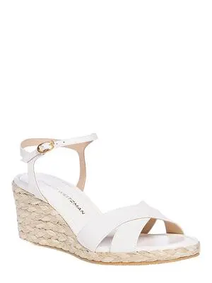 STUART WEITZMAN Dayna Espadrille Wedge Sandals - Cream/natural