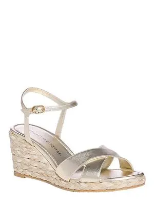 STUART WEITZMAN Dayna Espadrille Wedge Sandals - Light Gold