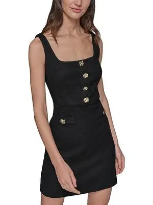 Karl Lagerfeld Paris Textured Knit Dress - Black