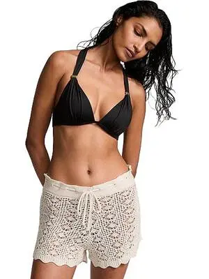 Victoria's Secret Swim Beachwear Crochet Shorts - Beige