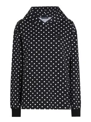 Dolce & Gabbana Polka-dot Print Jersey Hoodie With Branded Tag - Multicolor