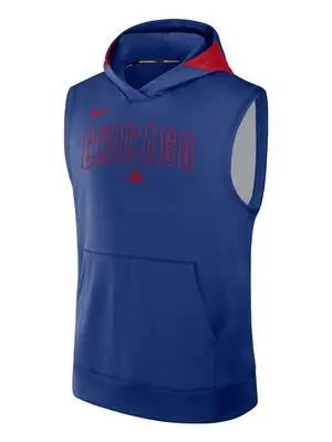 Nike Chicago Cubs Mlb Dri-fit Sleeveless Pullover Hoodie - Blue