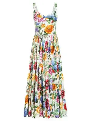 Dolce & Gabbana Floral-print Maxi Dress - White