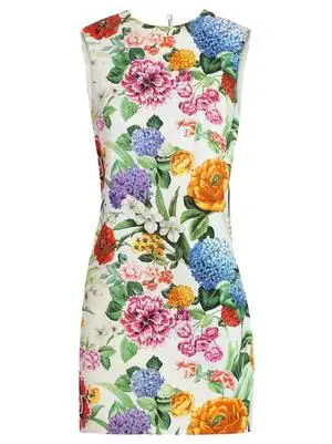 Dolce & Gabbana Floral-print Mini Dress - White