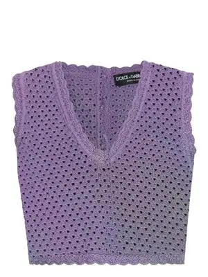 Dolce & Gabbana Crochet-knit Tank Top - Purple