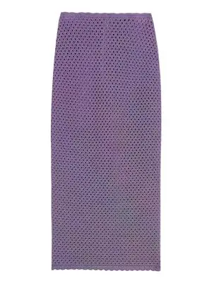 Dolce & Gabbana Crochet-knit Midi Skirt - Purple