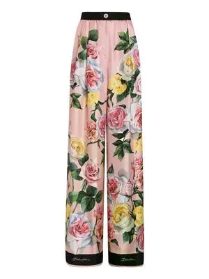 Dolce & Gabbana Floral-print Trousers - Pink