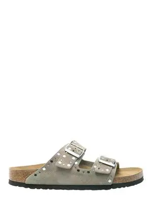 BIRKENSTOCK Arizona Rivet Slides - Grey