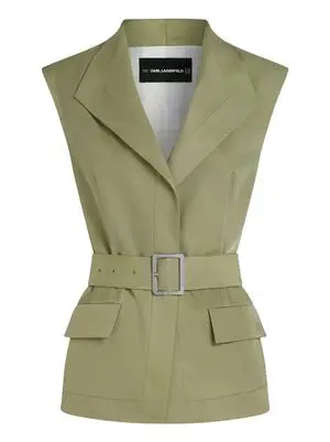 Karl Lagerfeld Belted Waistcoat - Green