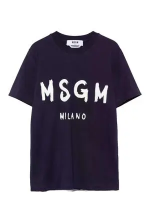 MSGM Logo-print T-shirt - Blue