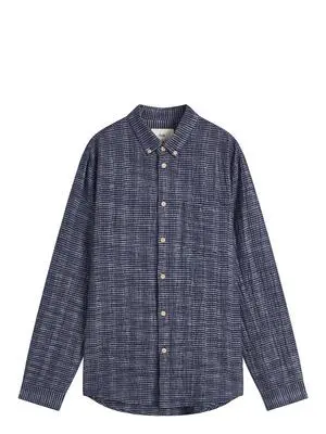 Folk Stripe Relaxed Shirt - Navy