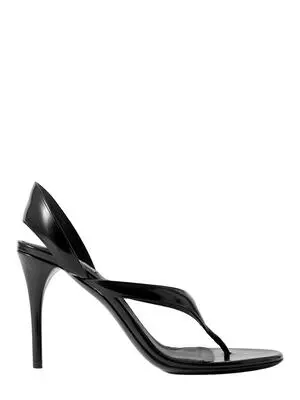 Alaïa Tong 90 Patent-leather Sandals - Black