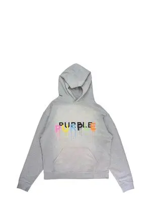 PURPLE BRAND Logo-print Hoodie - Grey