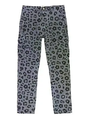 PURPLE BRAND Leopard-print Cargo Trousers - Grey