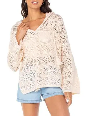 Roxy Hippie Love Open Stitch Hoodie - Pink Champagne