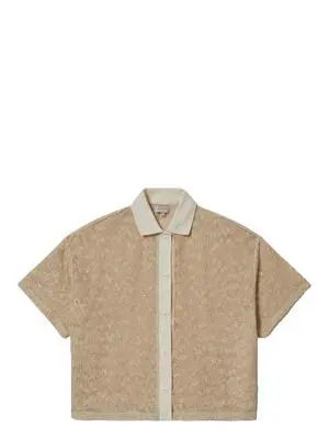 Brixton Mesh Camp Shirt - Off White