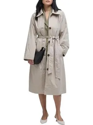 Barbour Garbo Showerproof Trench Coat - Light Sand Rosemary
