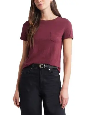 Caslon CASLON(R) Cotton & Modal T-Shirt Burgundy Tannin