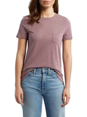 Caslon CASLON(R) Cotton & Modal T-Shirt Purple Taupe