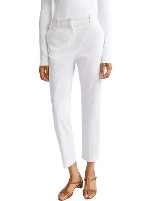 Max Mara David Stretch Cotton Ankle Pants - White