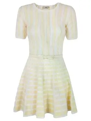 Elisabetta Franchi Striped Knit Dress - Yellow
