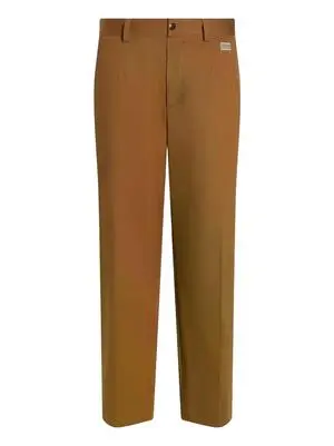 Dolce & Gabbana Logo-label Strech-cotton Trousers - Brown