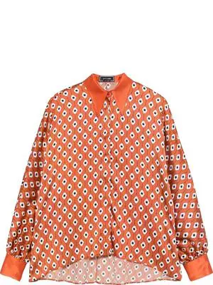 STYLAND STYLAND Floral-Print Shirt Orange