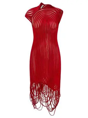 FERRAGAMO Asymmetric Mini Dress - Red