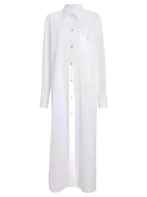 Khaite Wyatt Maxi Shirt Dress - White
