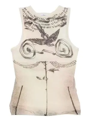 Jean Paul Gaultier Printed Tank Top - Neutrals