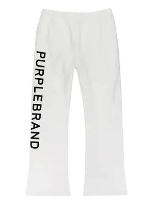 PURPLE BRAND Flared Fleece White Track Pants - Neutrals