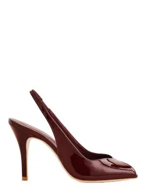 REFORMATION Reformation Eugenie Slingback Heel Wine Patent