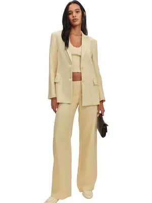 REFORMATION James Linen Blazer Yellow