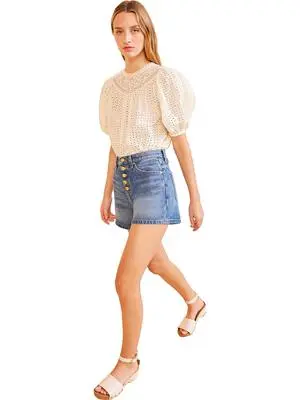 Ulla Johnson Greta Short Denim Dress - Danube