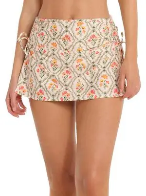 HERMOZA Hermoza Mindy Swim Skirt Tile Floral