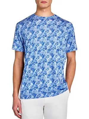 CON.STRUCT Regular Fit Fish Headphones Recycled Performance Golf T-Shirt Navy