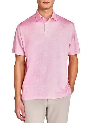 CON.STRUCT Regular Fit Chambray Recycled Performance Golf Polo - Coral