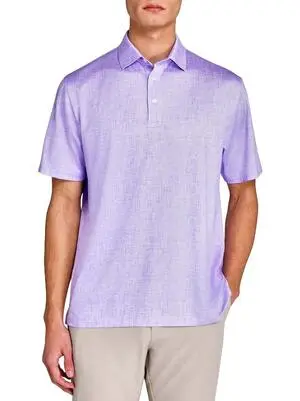 CON.STRUCT Regular Fit Chambray Recycled Performance Golf Polo Lilac