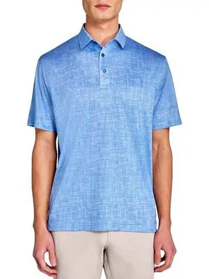 CON.STRUCT Regular Fit Chambray Recycled Performance Golf Polo - Lt Blue