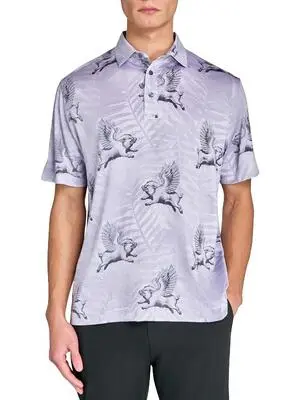 CON.STRUCT Regular Fit Flying Pigs Recycled Performance Golf Polo Grey
