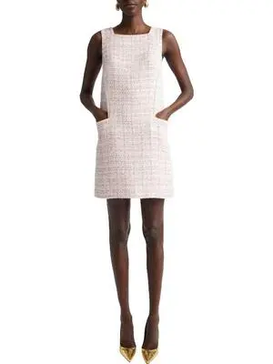 St. John Metallic Tweed Shift Dress - Camellia Rose Lurex Multi