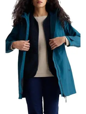 SEASALT CORNWALL Coverack Waterproof Organic Cotton Blend Raincoat With Removable Hood - Raincloud