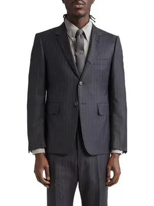 Thom Browne Fit 1 Pinstripe Wool Sport Coat - Dark Grey