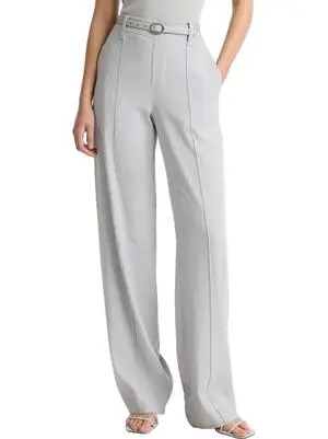 Vince High-waist Pull-on Stretch Linen-blend Pants - Bay Mist