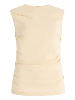 Proenza Schouler White Label Anoushka Slub Linen-blend Top Neutral