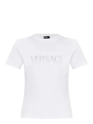 Versace Crystal-embellished T-shirt - White
