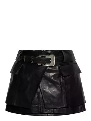 IRO PARIS Leather Mini Skirt - Black