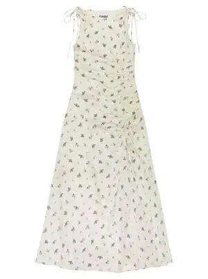 GANNI Floral-print Dress - White